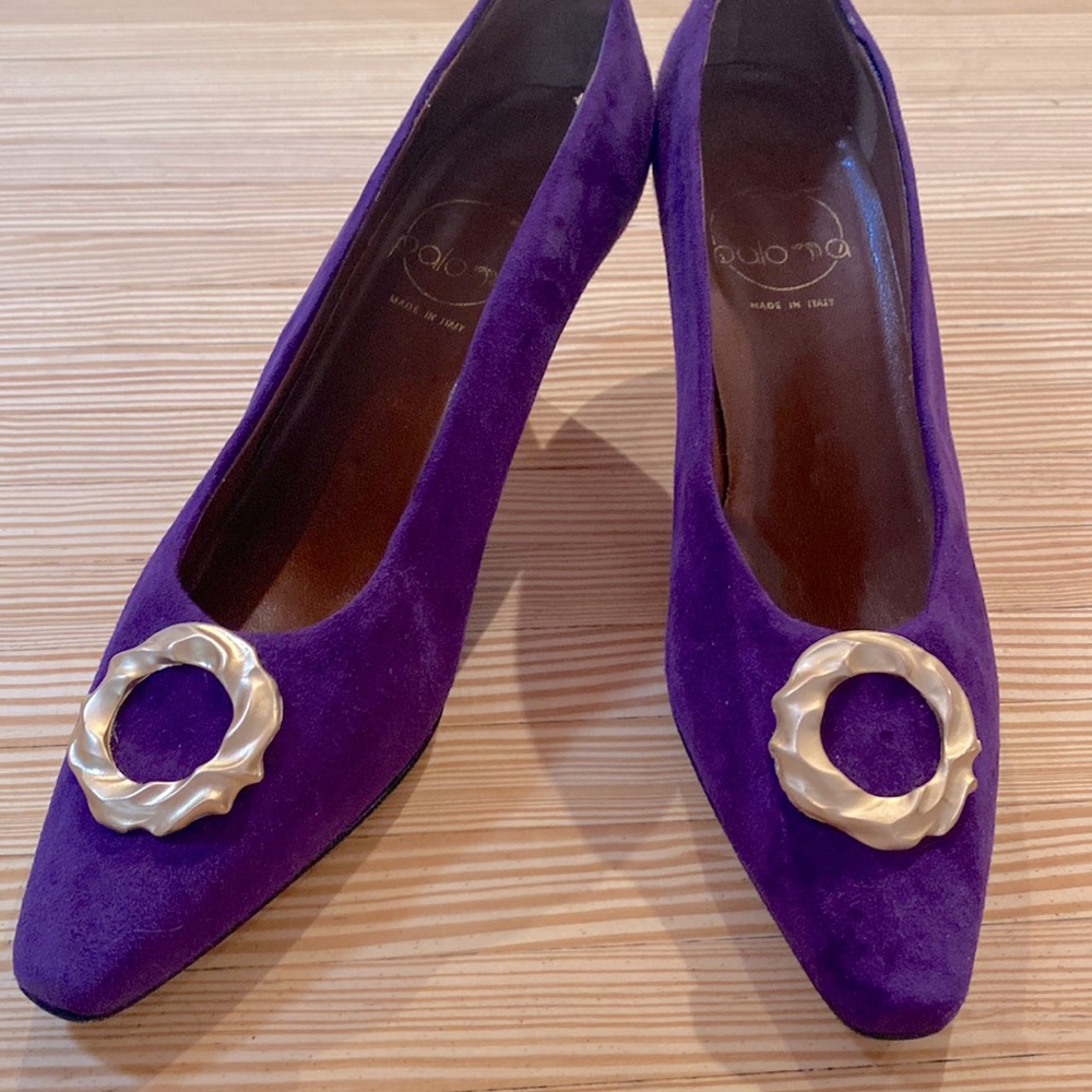 Paloma Purple Suede Vintage Italian Heals - Gem